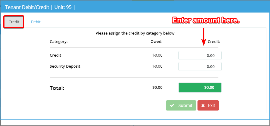How Do I Use Credit/Debit on Tenants’ Accounts – QuikStor